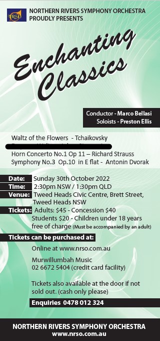 Enchanting Classics - 30th Oct 2022 - Northern Rivers Symphony Orchestra