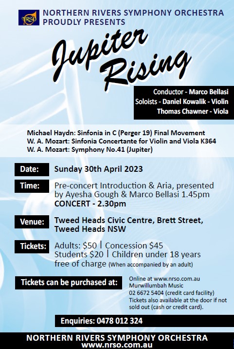 Jupiter Rising - 30th April 2023 - Northern Rivers Symphony Orchestra